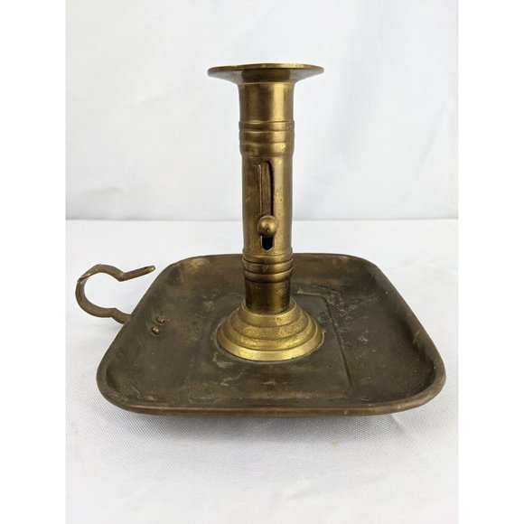 Unbranded | Accents | Brass Chamberstick Push Up Adjustable Candleholder With Drip Tray Finger ...